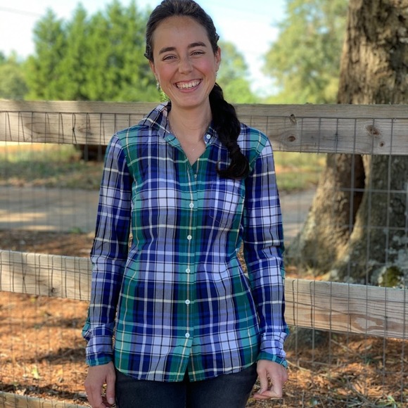J. Crew | Tops | J Crew Plaid Button Down Size | Poshmark